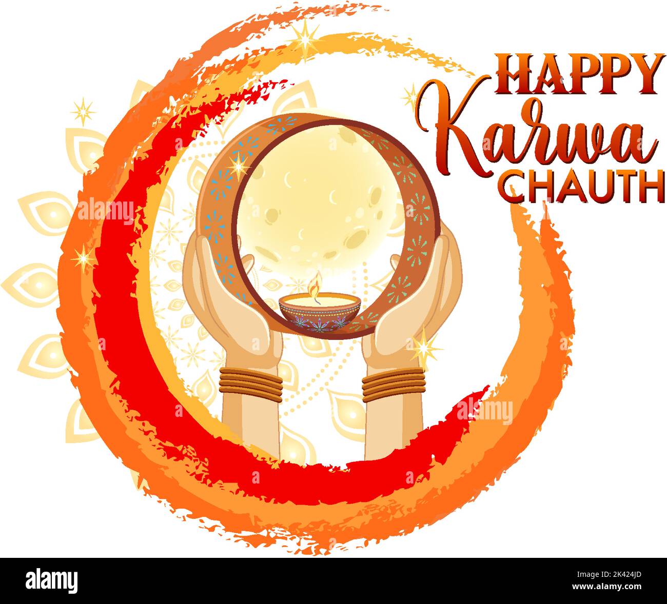 Happy Karva Chauth Banner Design illustration Stock Vector Image & Art ...