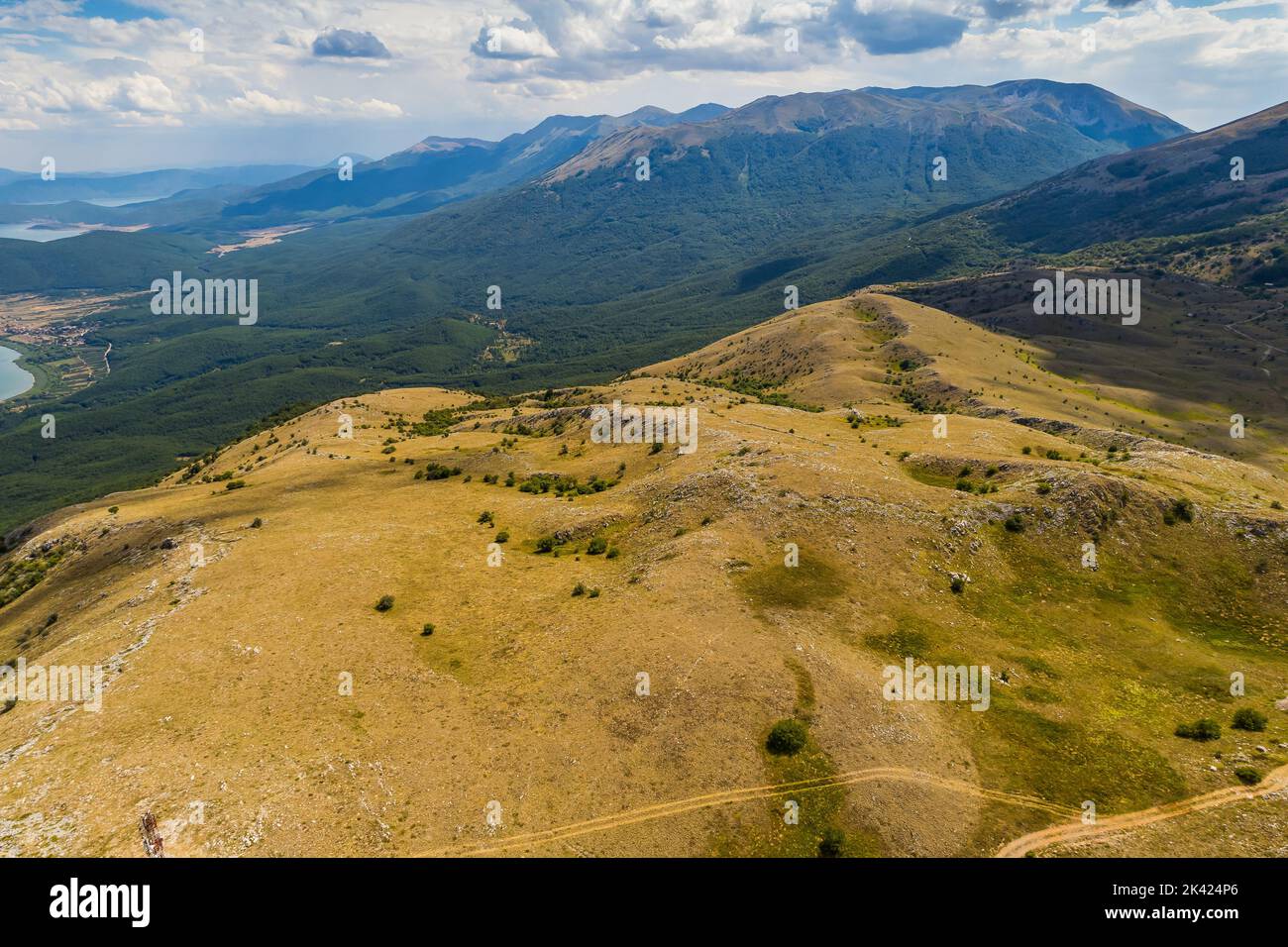 Aerial view of Ohrid-Prespa Transboundary Biosphere Reserve in National ...