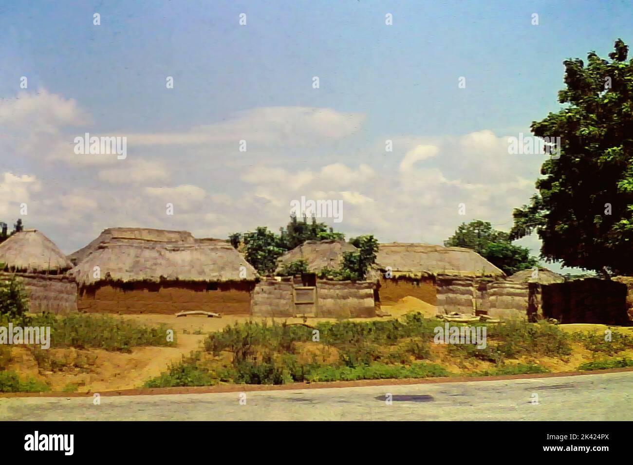 A small village on the road to Ada in South East Ghana, c. 1959 Stock ...