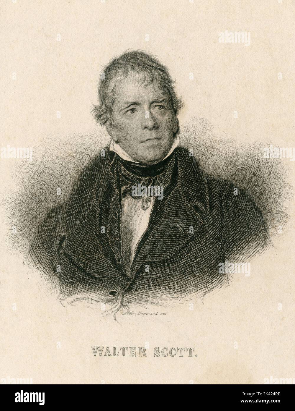 Portrait of Scottish novelist and poet Walter Scott, 1800 ca Stock ...