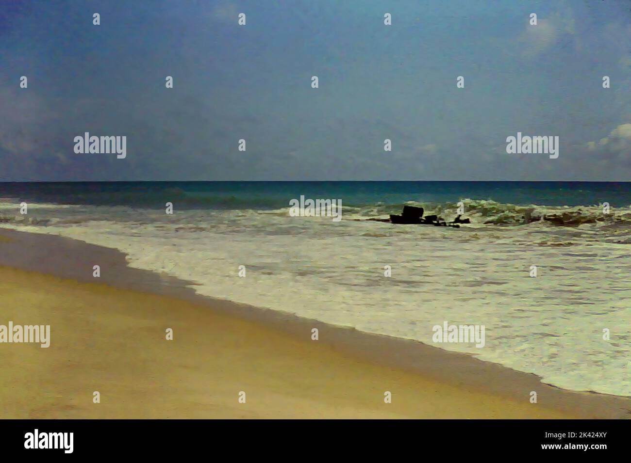 A remote beach in the Ada region of Ghana, West Africa c.1959 Stock ...