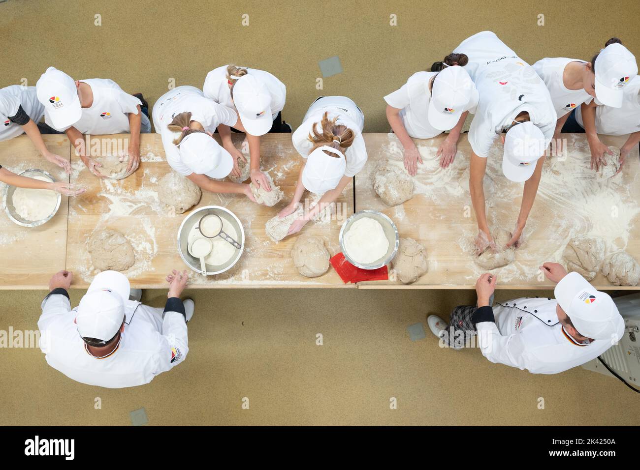 Dresden, Germany. 29th Sep, 2022. Confirmation students stand in the ...