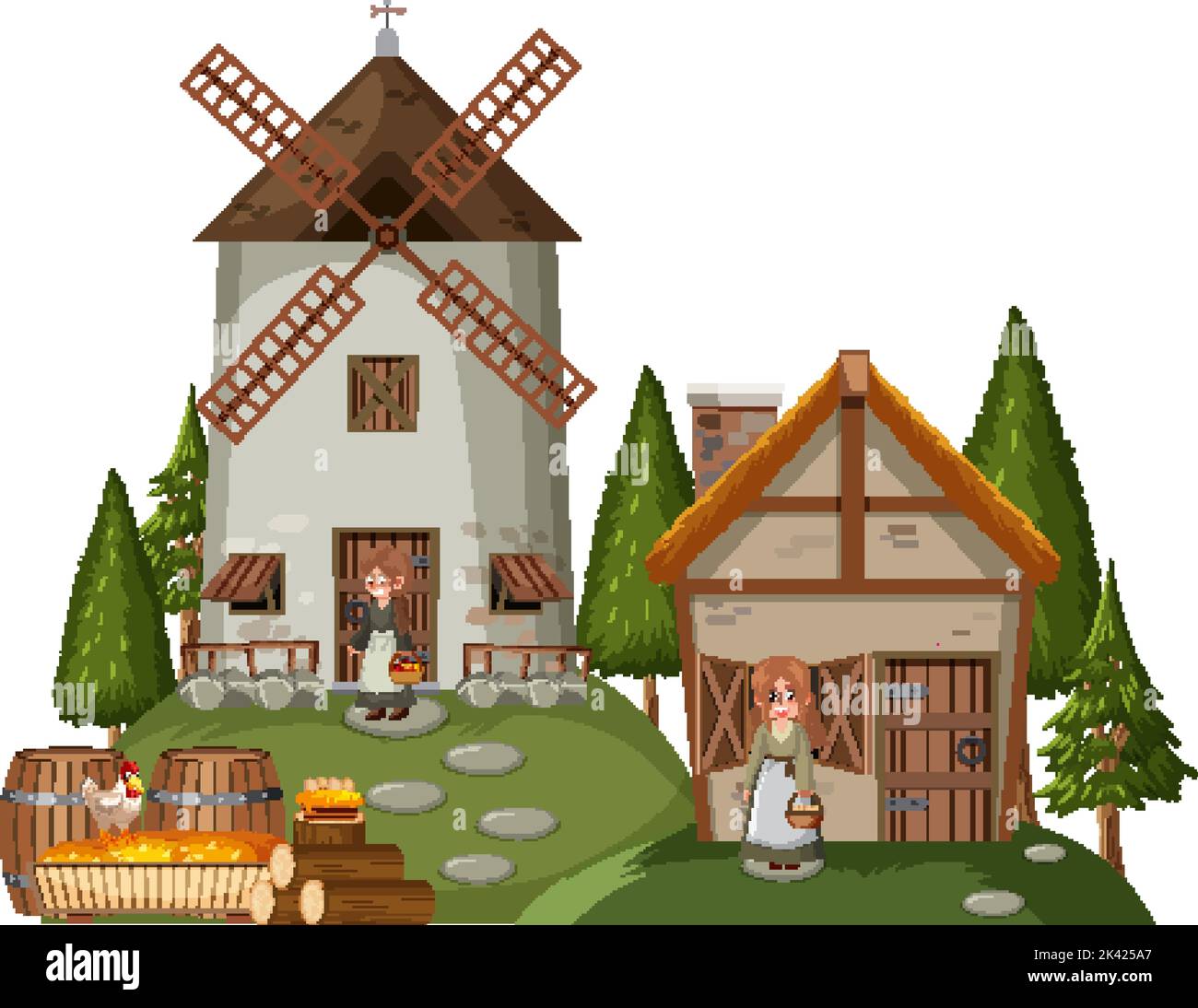 Historical village structure Stock Vector Images - Alamy