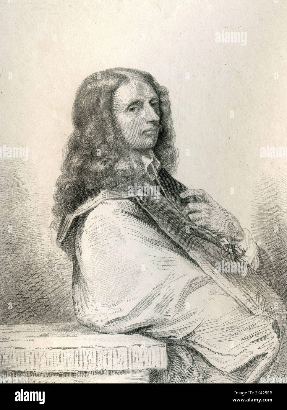 Portrait of French painter Sebastien Bourdon, 1800 ca Stock Photo - Alamy