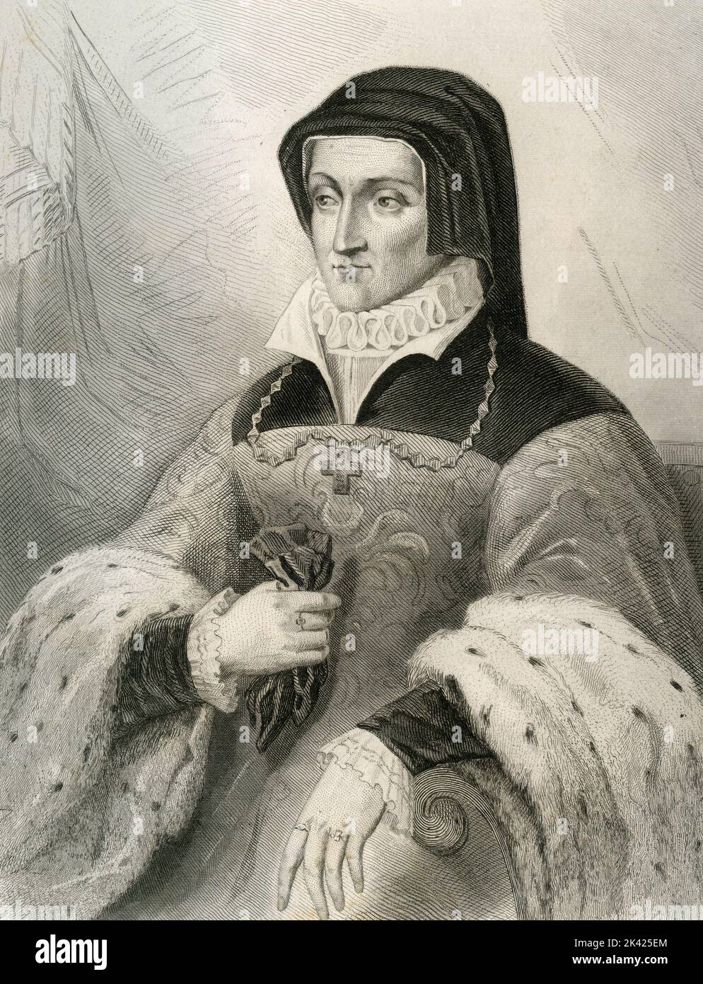 Portrait of French noblewoman Antoinette of Bourbon, Duchess of Guise ...