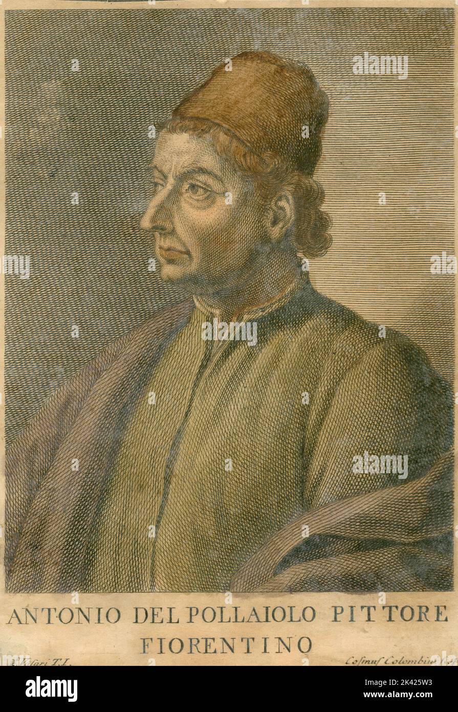 Portrait of Italian painter Antonio del Pollaiuolo, 1700 ca Stock Photo ...