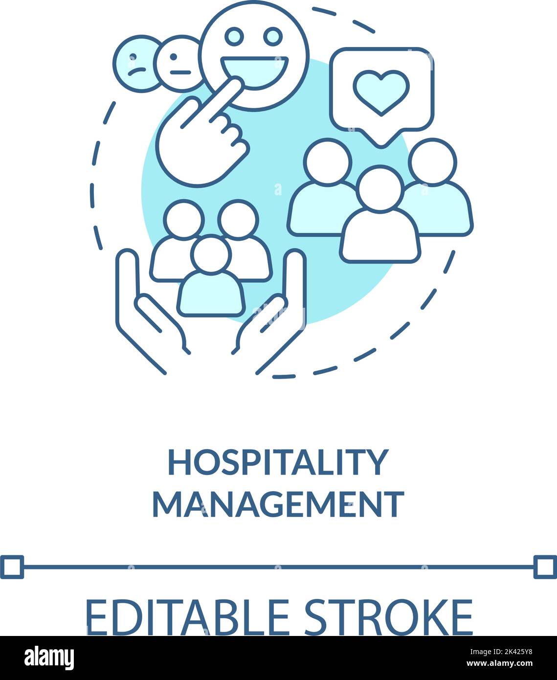 Hospitality management turquoise concept icon Stock Vector Image & Art ...