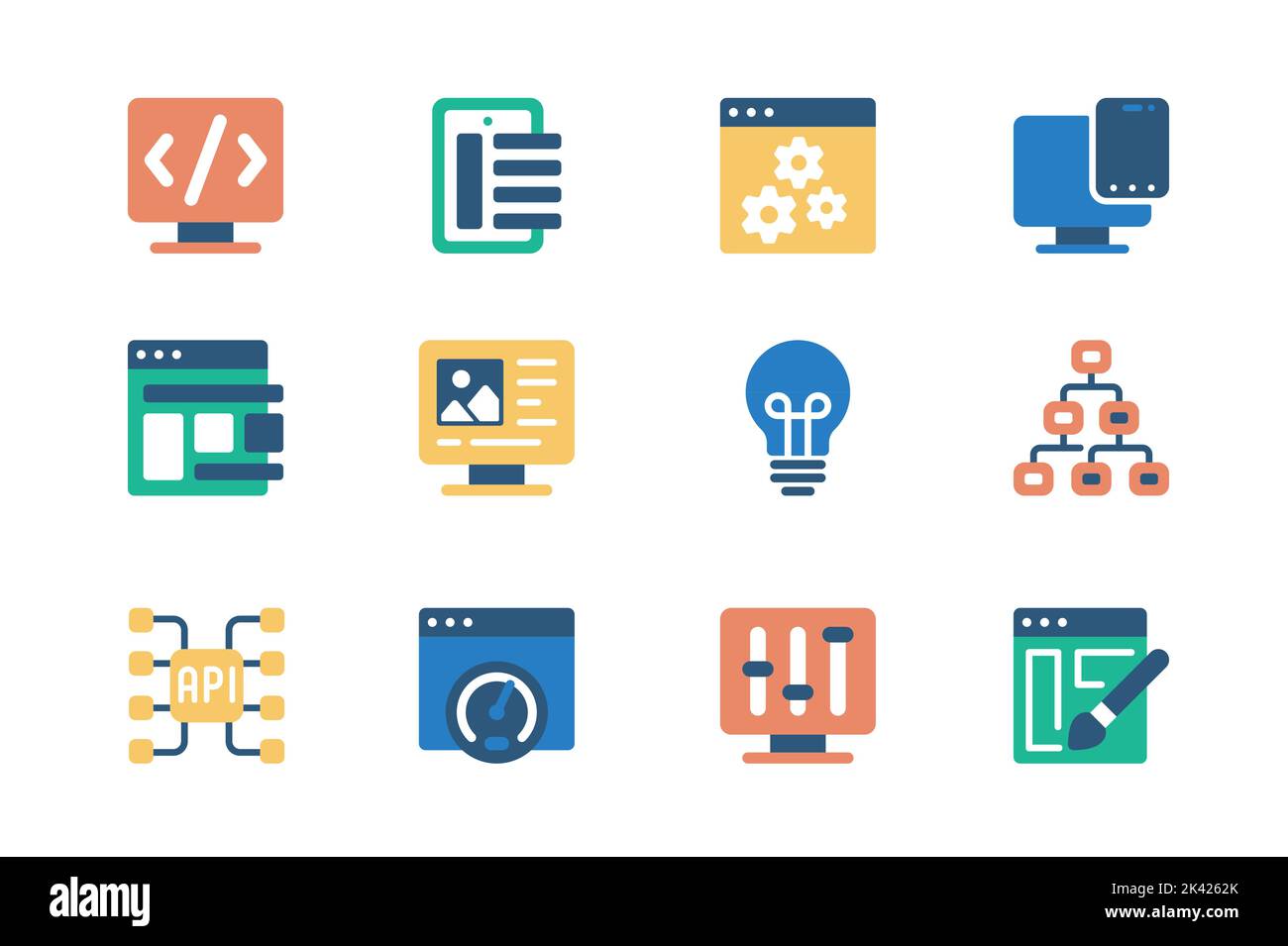 Design and development concept of web icons set in simple flat design ... Design and development concept of web icons set in simple flat design ...