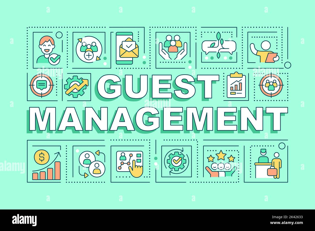 Guest management word concepts green banner Stock Vector Image & Art ...