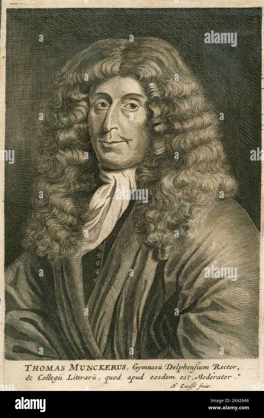 Portrait of Thomas Munckerus, rector of the Delphic gymnasium, 1700 ca ...