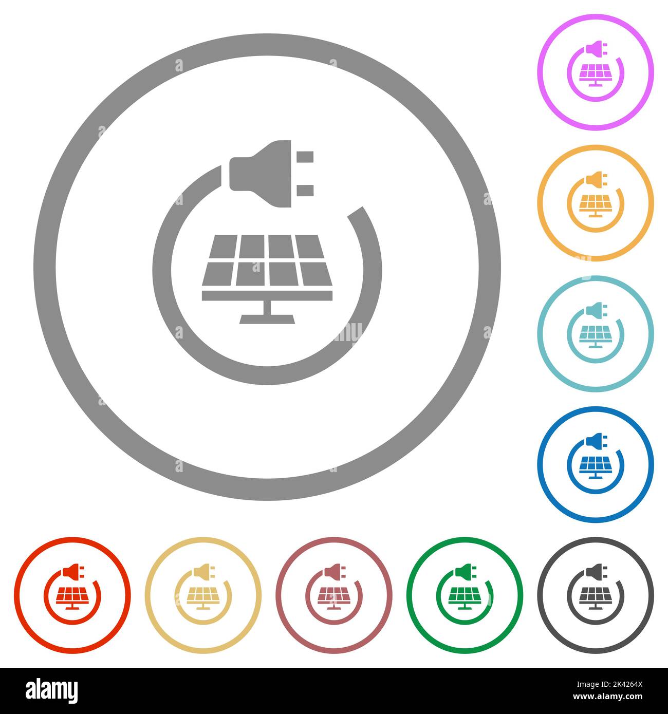 Solar energy flat color icons in round outlines on white background Stock Vector Image & Art - Alamy
