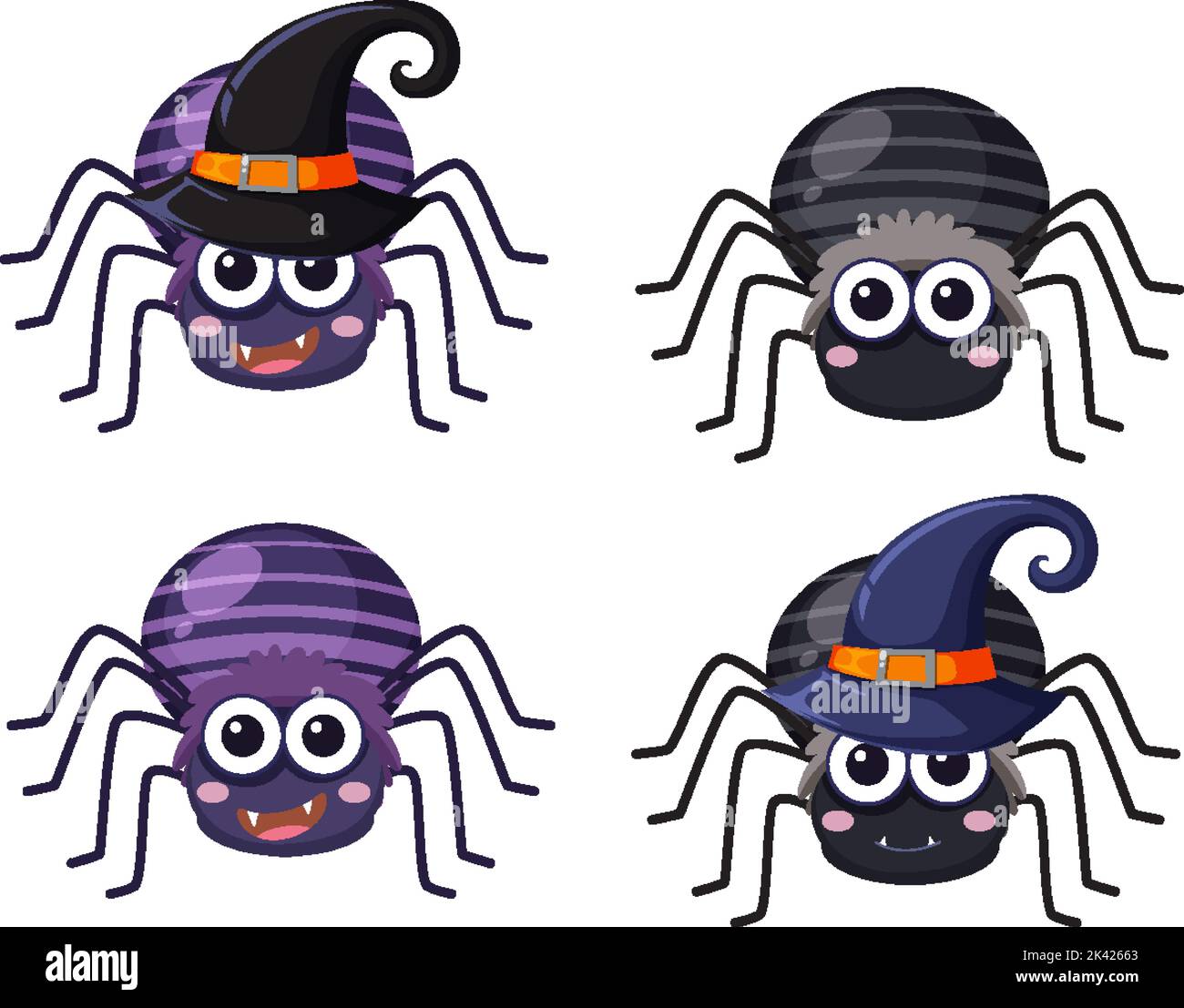 Different halloween spiders set illustration Stock Vector Image & Art ...