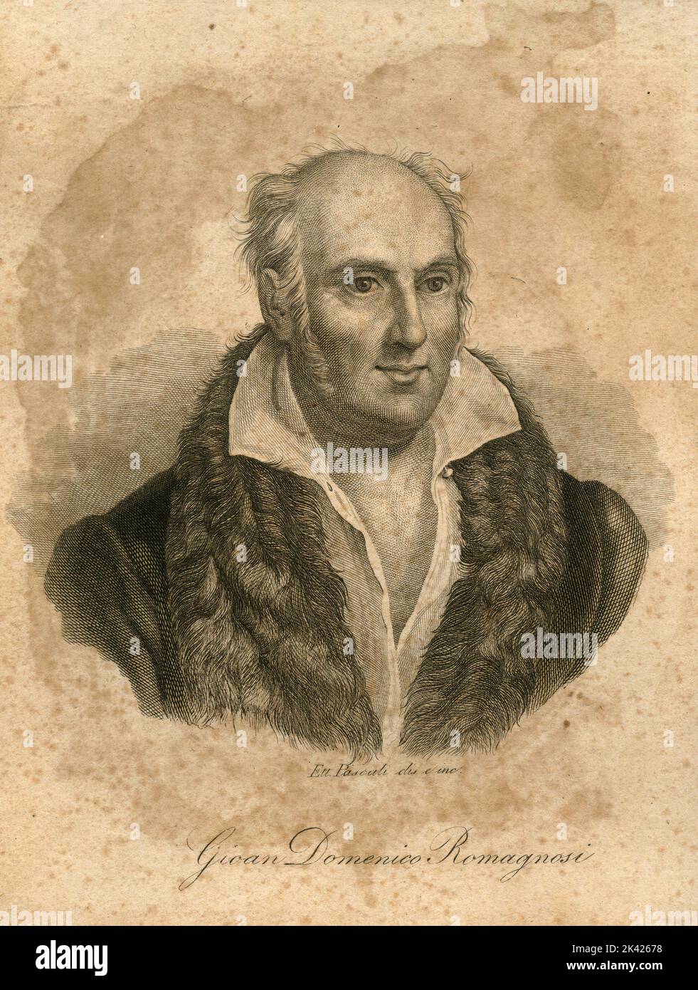 Portrait of Italian philosopher Gian Domenico Romagnosi, 1800 ca Stock ...