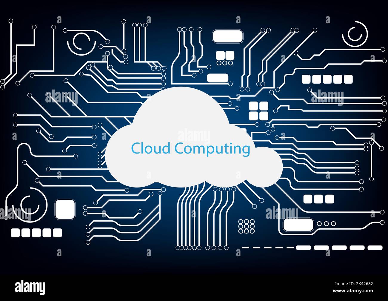 Graphics design Hitech Technology Cloud computing concept. Computer accessing online network ...