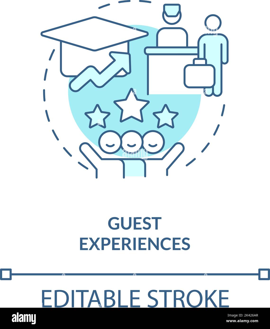 Guest experiences turquoise concept icon Stock Vector Image & Art - Alamy