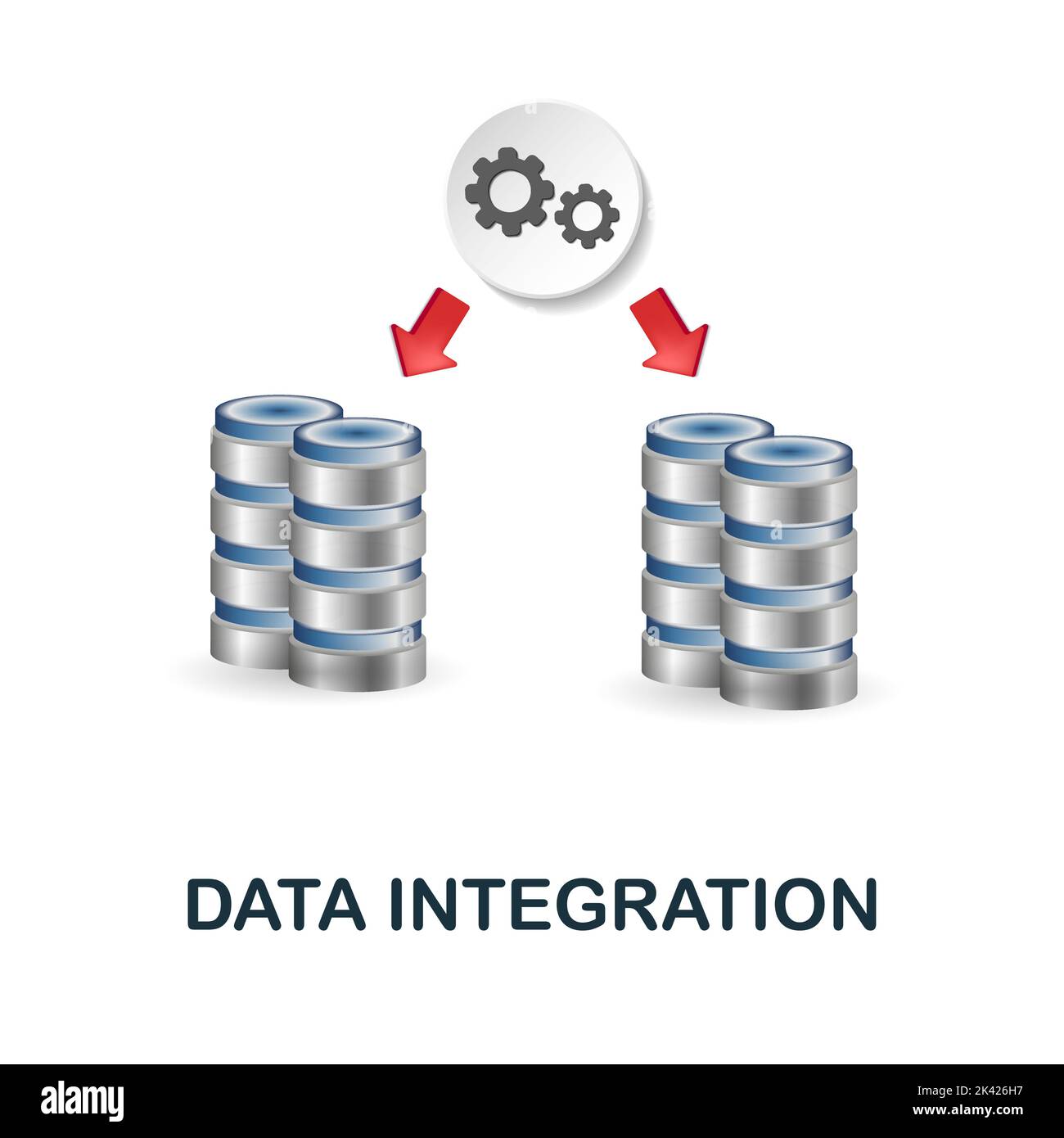 Data Integration icon. 3d illustration from data science collection. Creative Data Integration ...