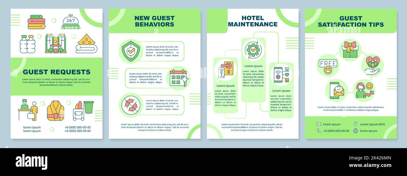 Guest satisfaction green brochure template Stock Vector Image & Art - Alamy