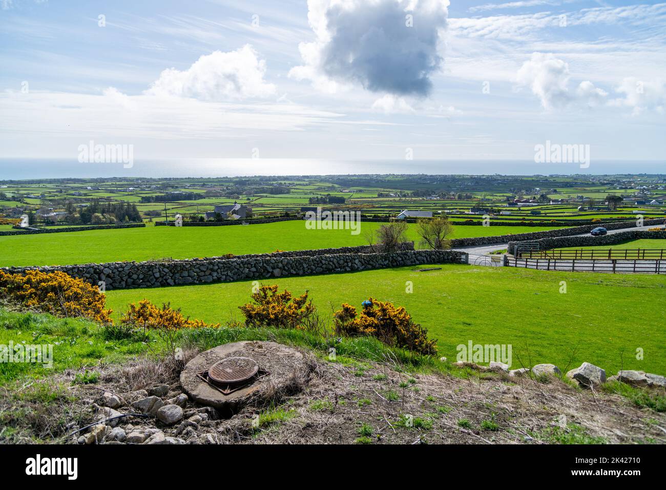 The view from Little Carrick car park in the Mourne Mountains in ...