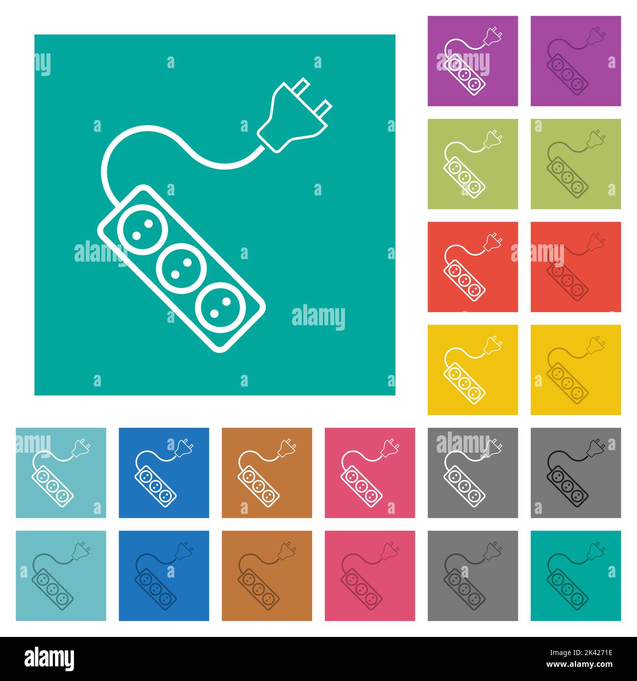 Portable electrical outlet with three sockets and extension cord and ...