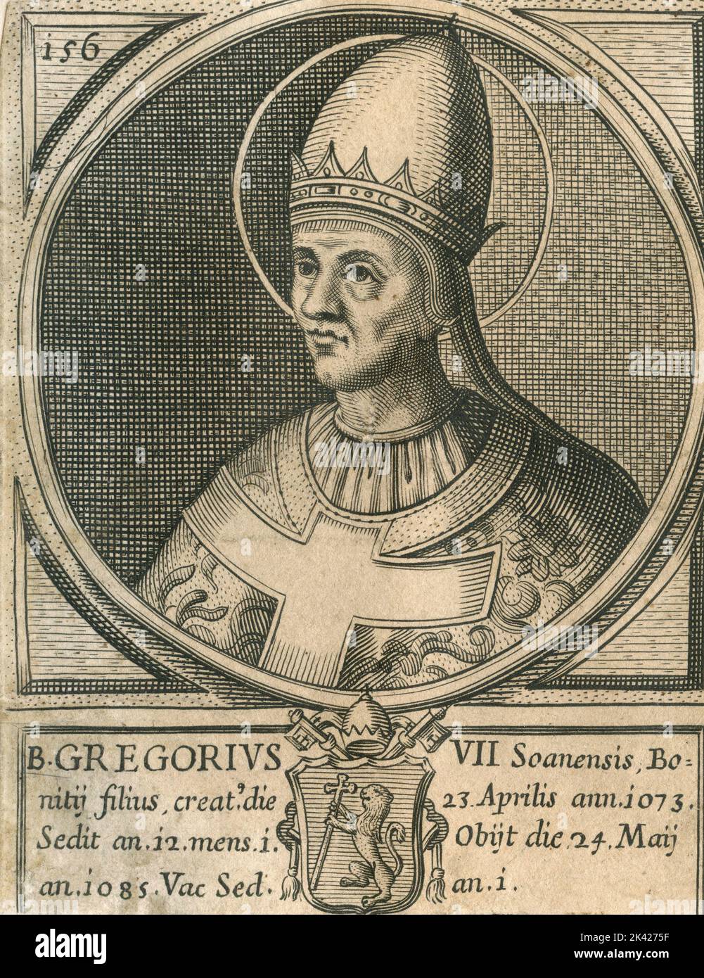 Portrait of Pope St. Gregorius VII, engraving from the Summorum ...