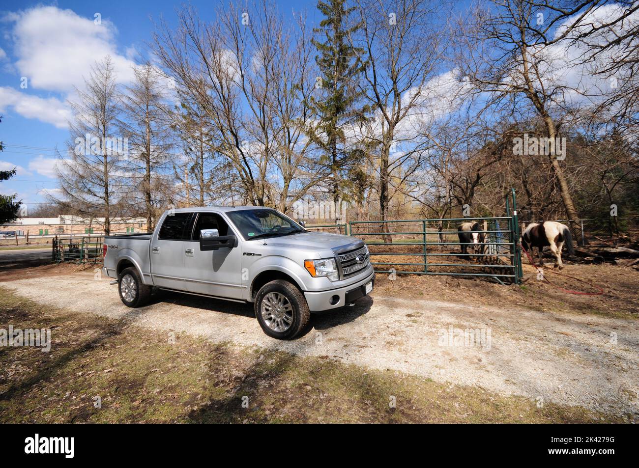 Car at farm stock photo Stock Photo - Alamy