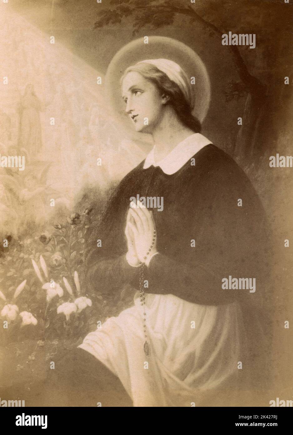 Apparition of the Sacred Heart to Anne-Marie Javouhey, painting by ...