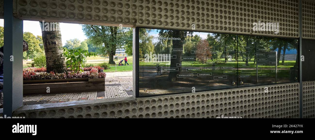 2022-09-29 14:01:59 AMSTERDAM - The names of the victims on the ...