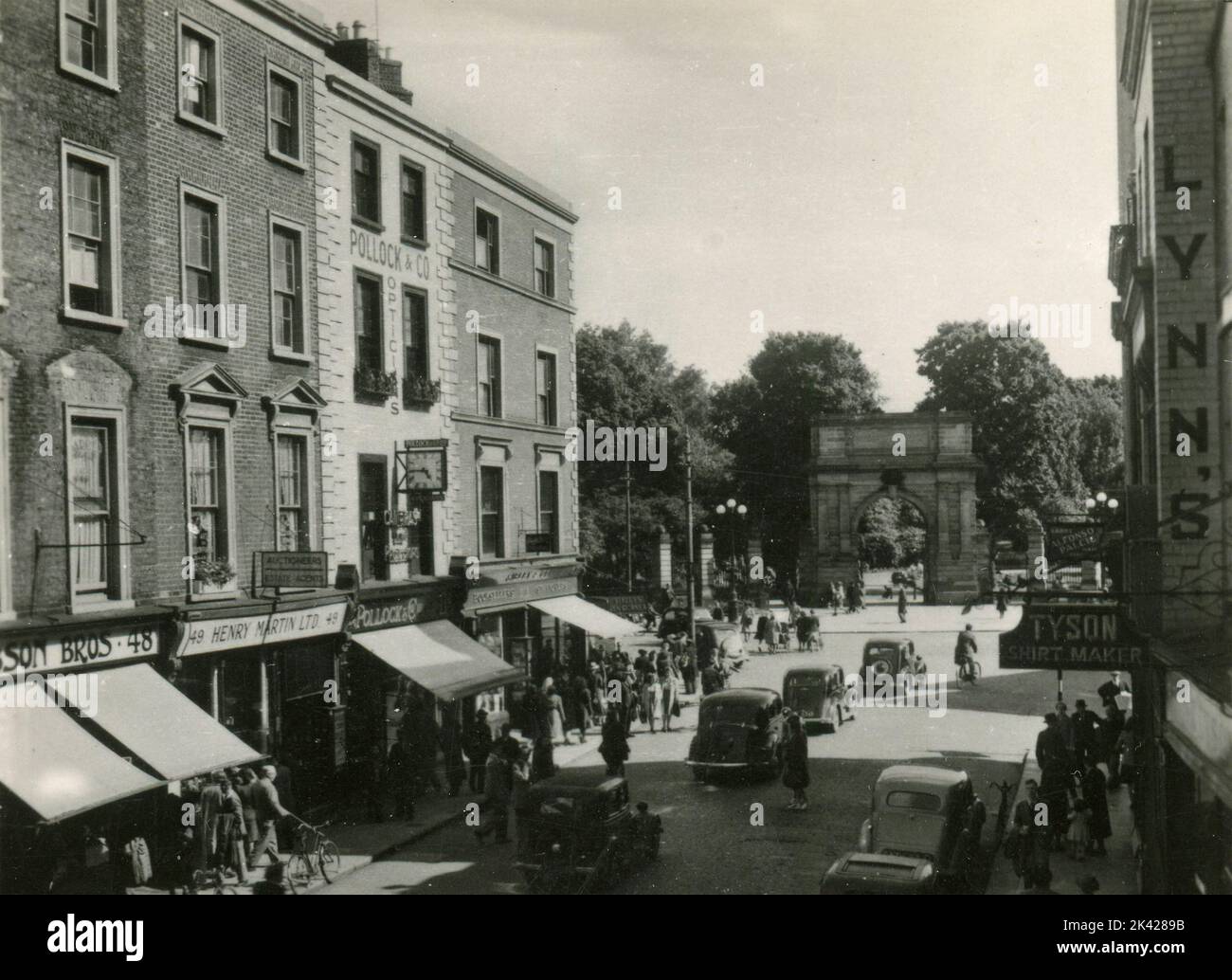 St. Stephen Green from Grafton Street, Dublin, Ireland 1930s Stock ...