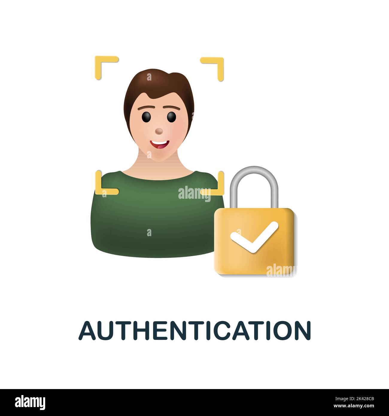 Authentication icon. 3d illustration from cybercrime collection ... Authentication icon. 3d illustration from cybercrime collection ...