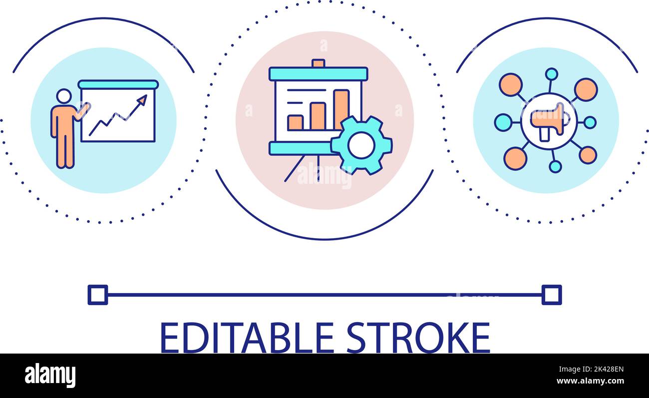 Data analysis presentation loop concept icon Stock Vector Image & Art - Alamy
