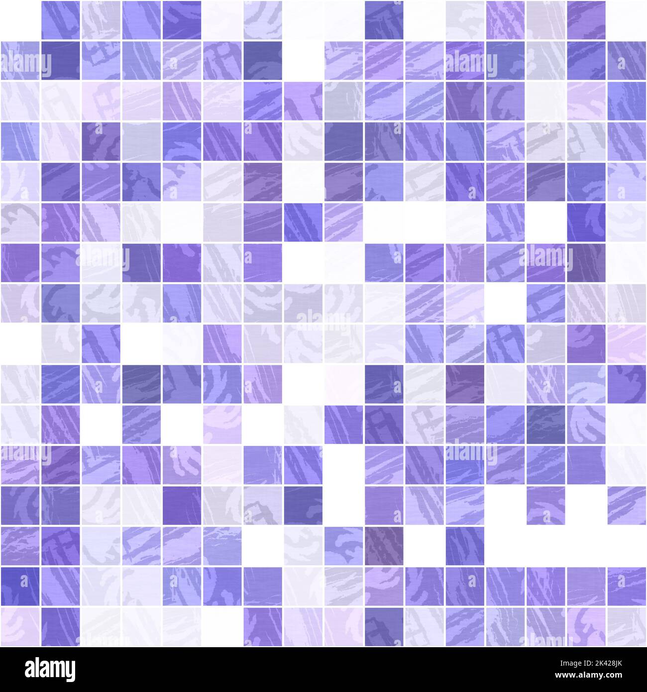 Tiny purple geometric mosaic pixel grid seamless pattern. Modern square ...