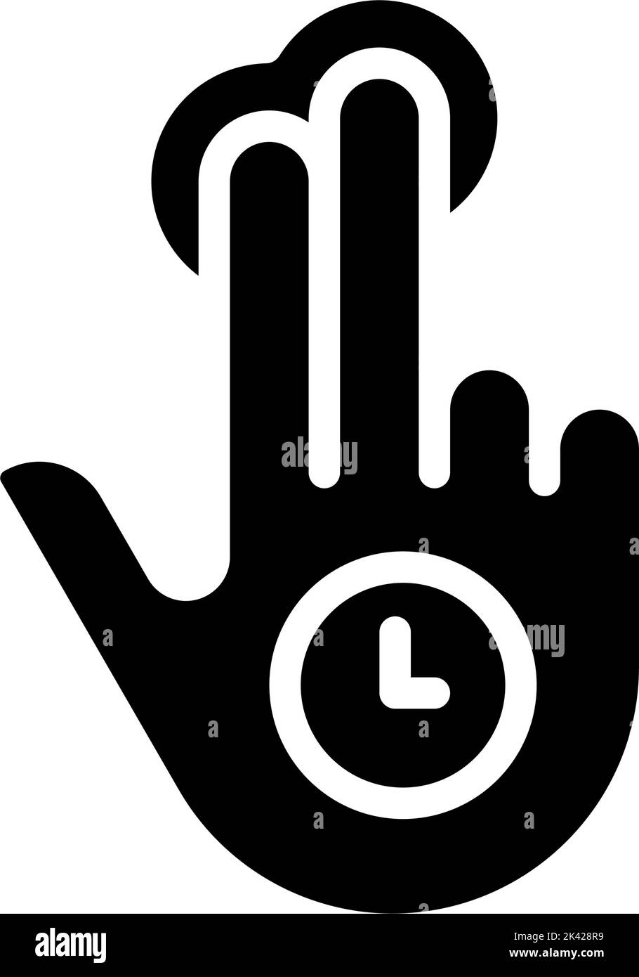 Double finger holding black glyph icon Stock Vector Image & Art - Alamy