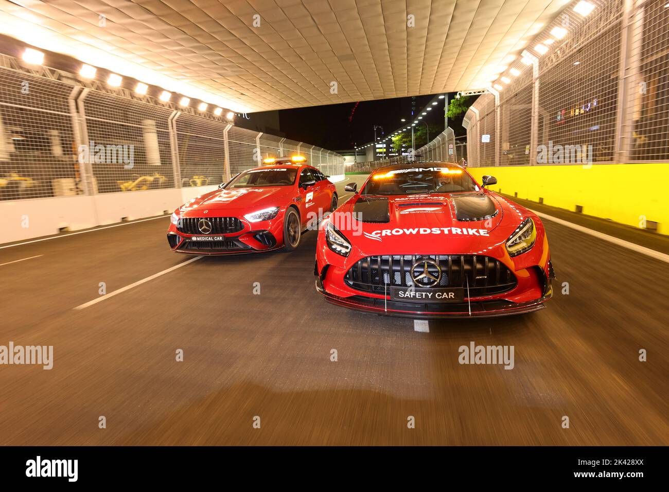 Singapore, 29/09/2022, FIA Mercedes Safety Car and Medical Car during ...