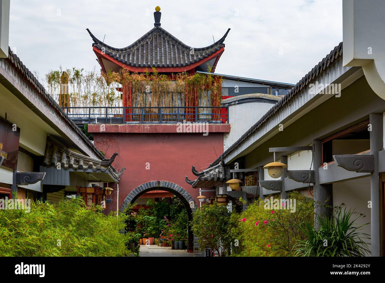 A raised archway of a traditional Chinese ancient building Stock Photo ...
