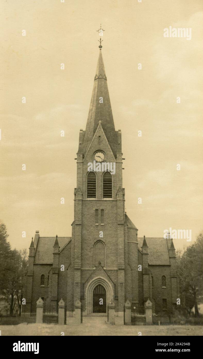 Outside view of St. Johannes church, Norrkoping, Norway 1940s Stock ...