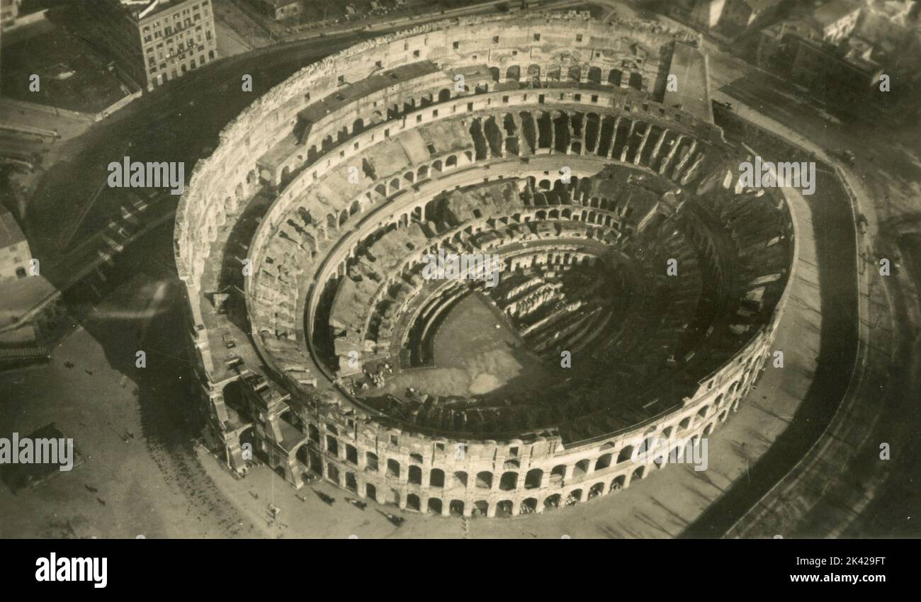 Aerial view of the Coliseum, Rome, Italy 1930s Stock Photo - Alamy