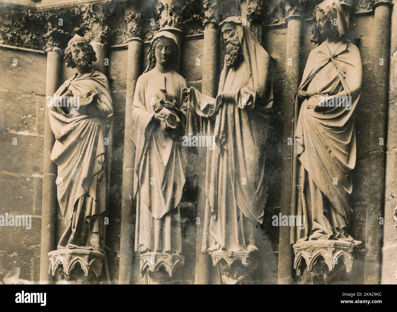 Statues of St. Joseph, the Virgin, Simeon, and Anne, Western Facade of ...