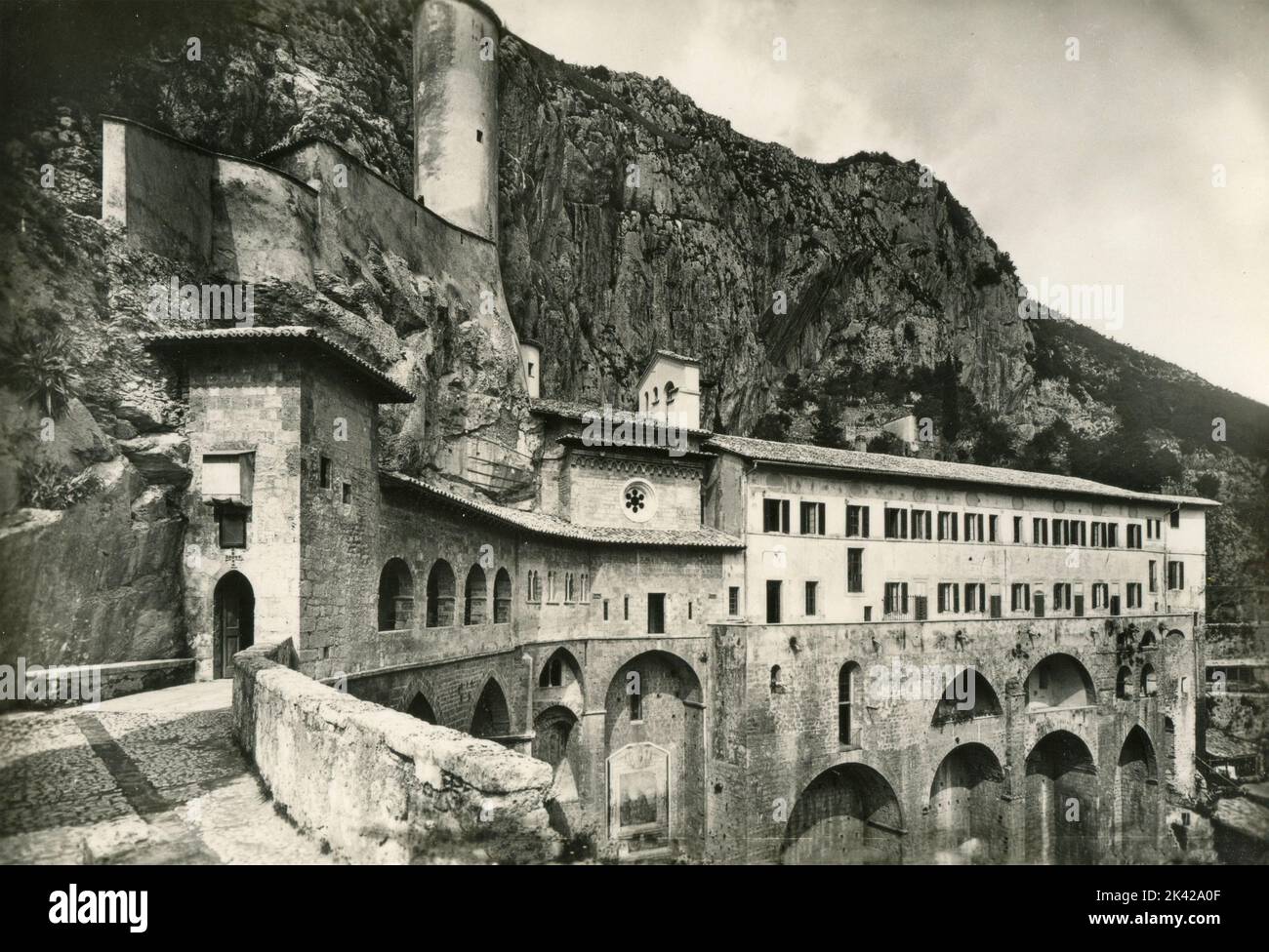 View of the Sacro Speco Monastery, Subiaco, Italy 1930s Stock Photo - Alamy