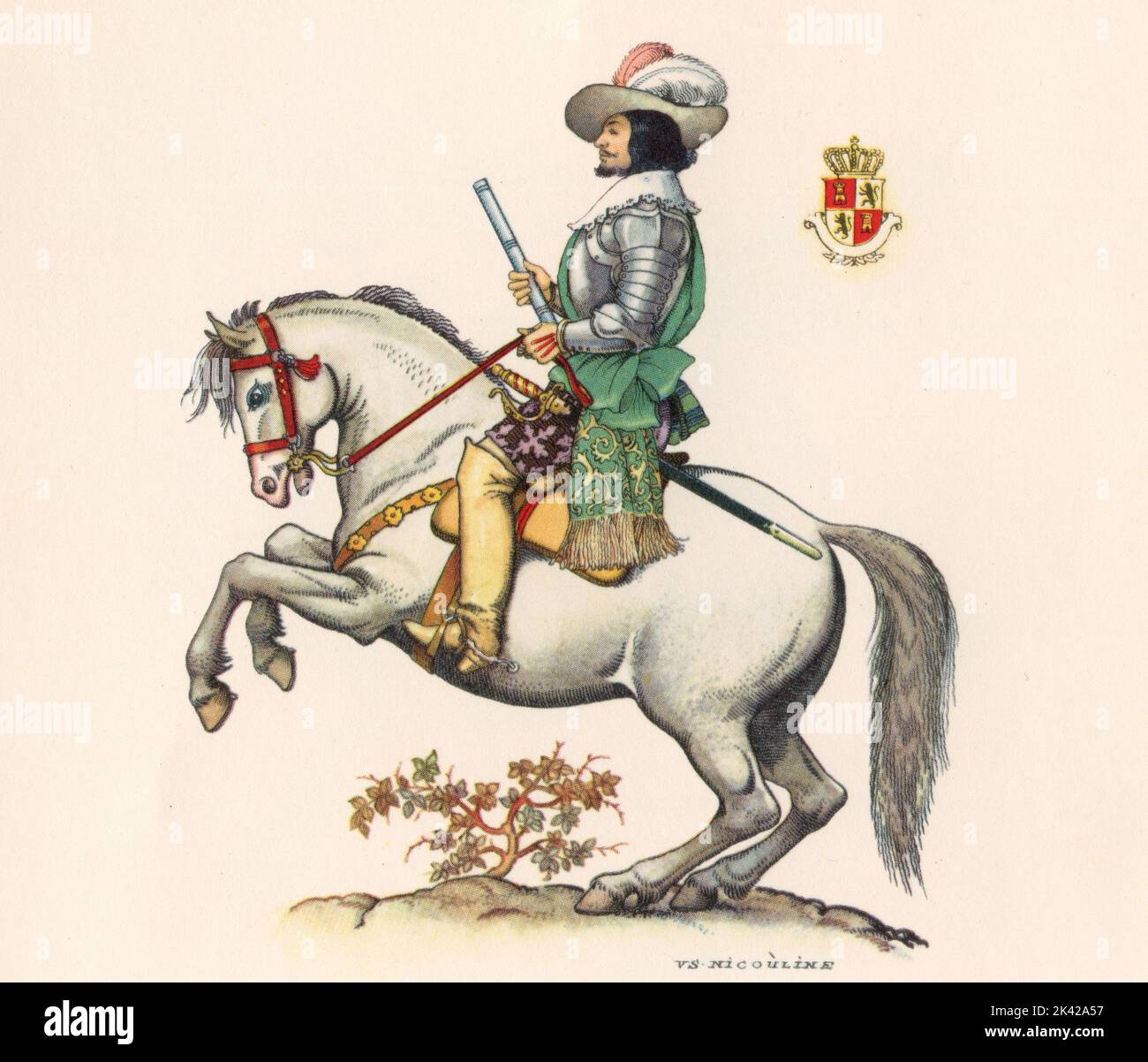 Illustration of knight from Spain, 1650 Stock Photo - Alamy