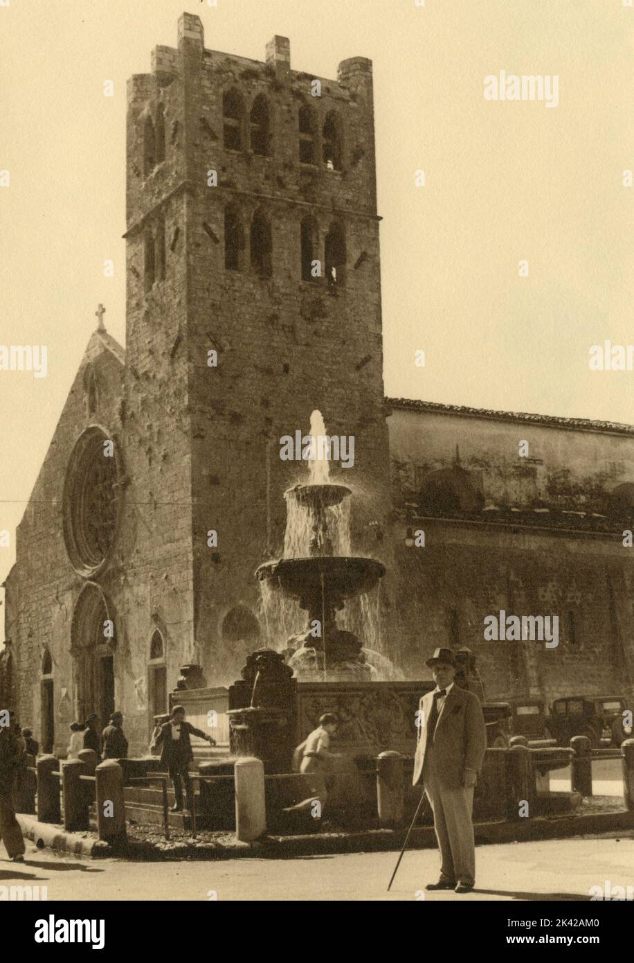 View of the Collegiata of Santa Maria Maggiore church in Alatri, Italy ...