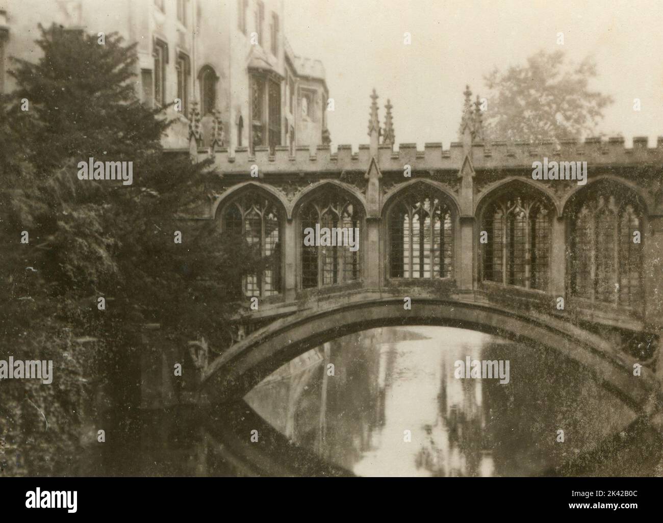 View of the Bridge of Sighs, Cambridge, UK 1930s Stock Photo - Alamy