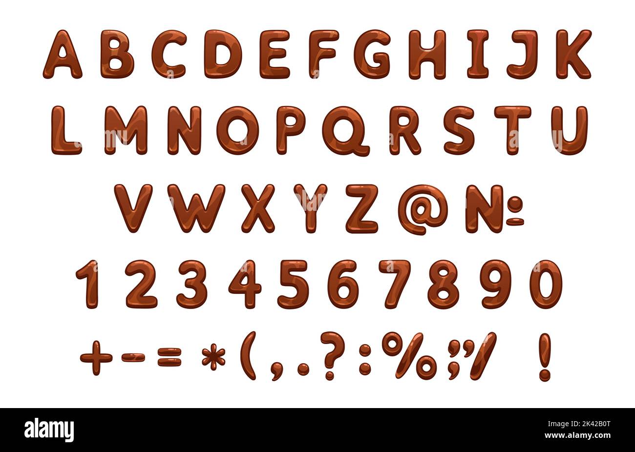 Chocolate font, type. Sweety typeface of vector alphabet letters and ...