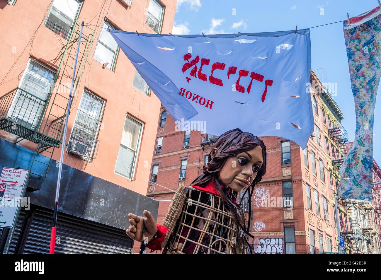 New York, New York, USA. 28th Sep, 2022. Little Amal is a 10 year old ...