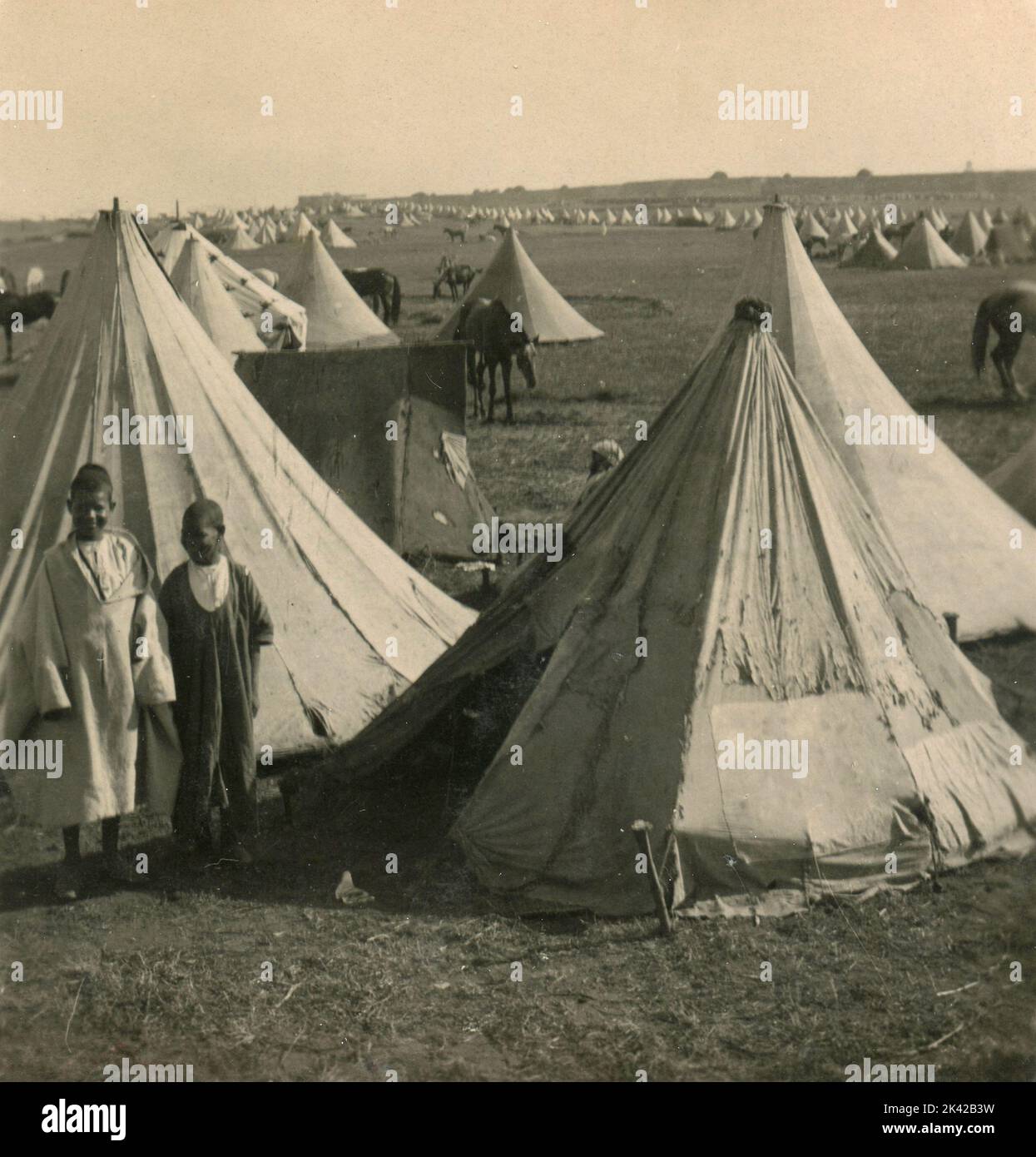 Camp of the Sultan Abd El Aziz, Morocco 1905 Stock Photo - Alamy