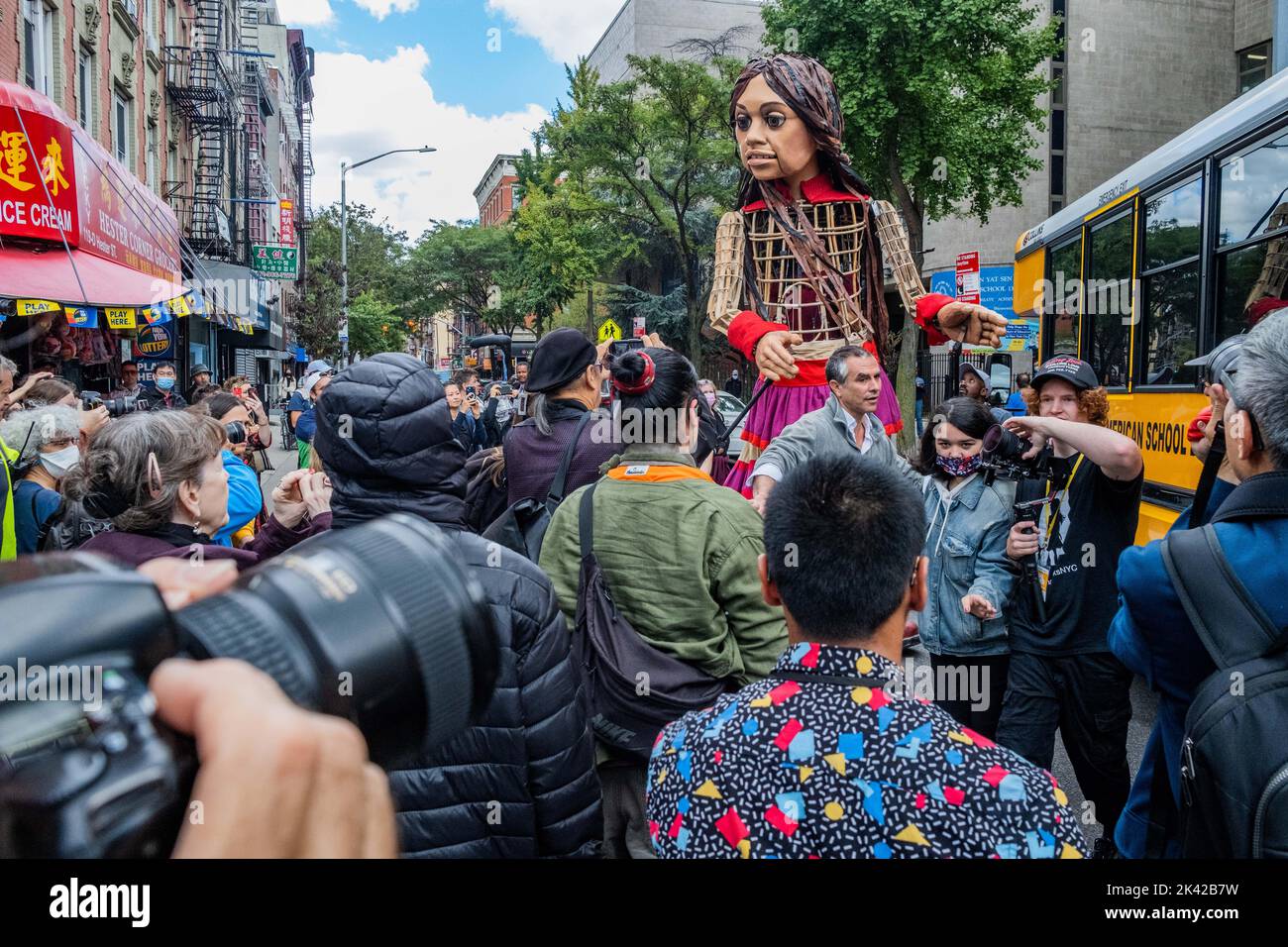 New York, New York, USA. 28th Sep, 2022. Little Amal is a 10 year old ...