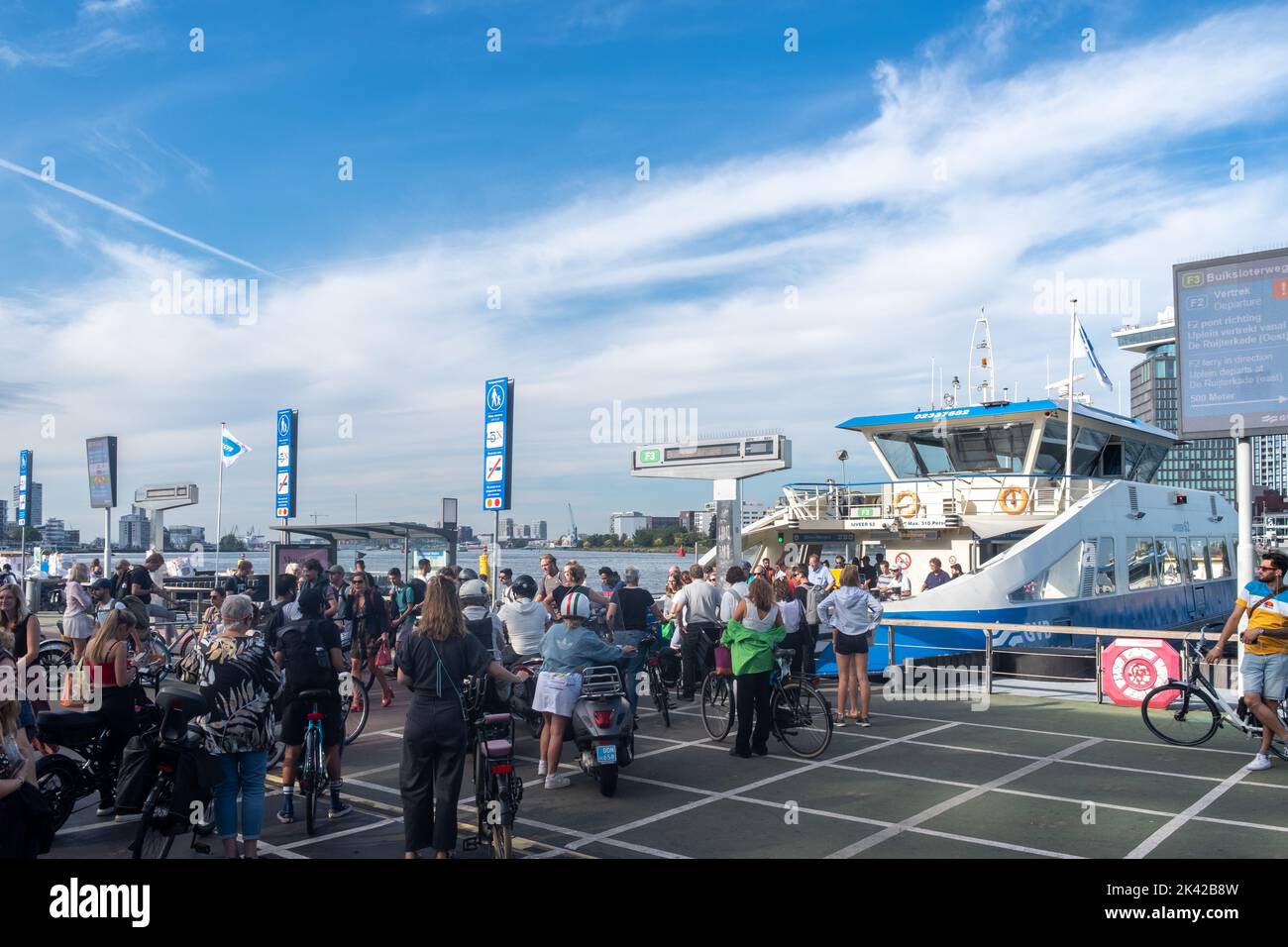 Ferry from the Rail Station - Amsterdam, The Netherlands Stock Photo ...
