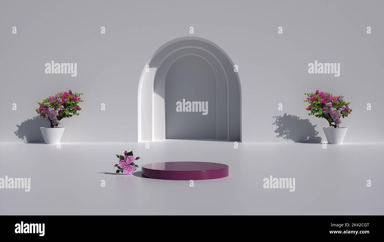 white 3d render product display podium for promotion and advertisement ...