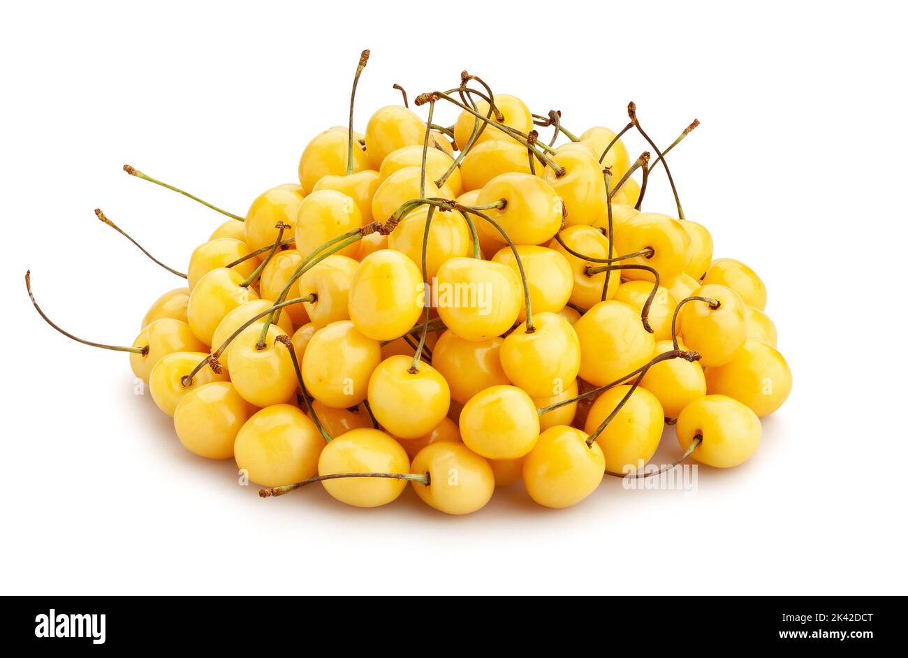 yellow cherry path isolated on white Stock Photo - Alamy