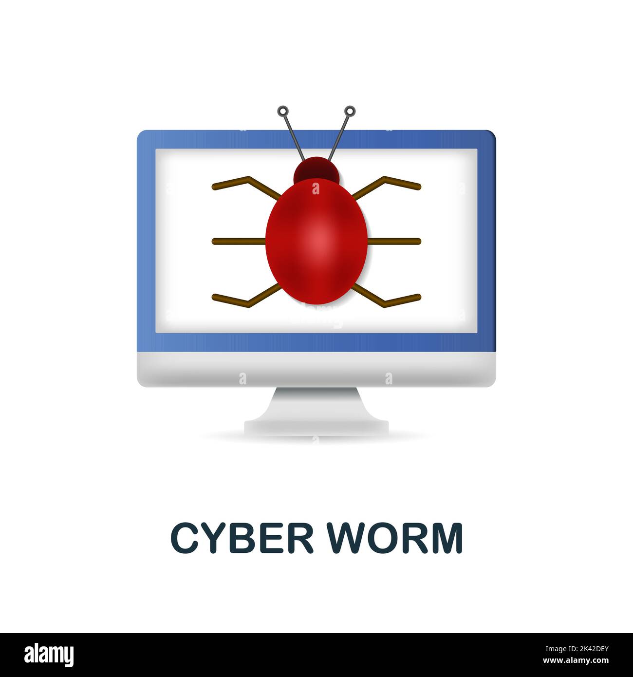 Cyber Worm icon. 3d illustration from cybercrime collection. Creative ...
