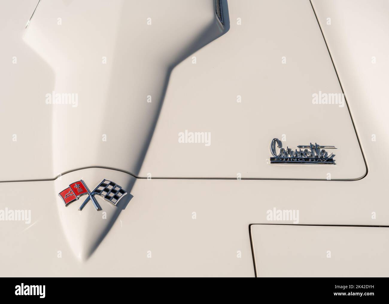 BIRMINGHAM, MI/USA - AUGUST 17, 2019: Closeup of a 1966 Chevrolet ...